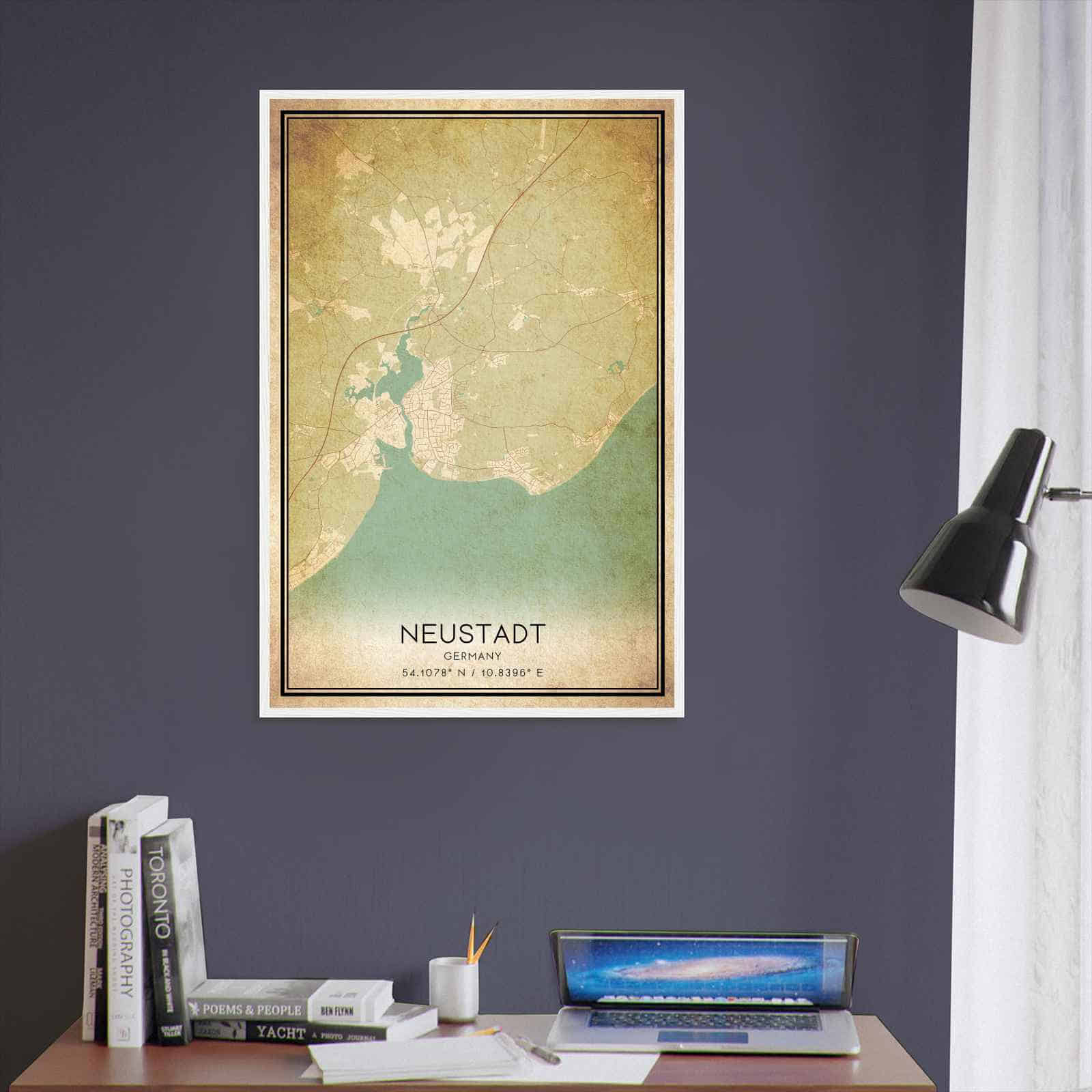 Vintage Neustadt in Holstein Germany Map Poster, Neustadt in Holstein ...