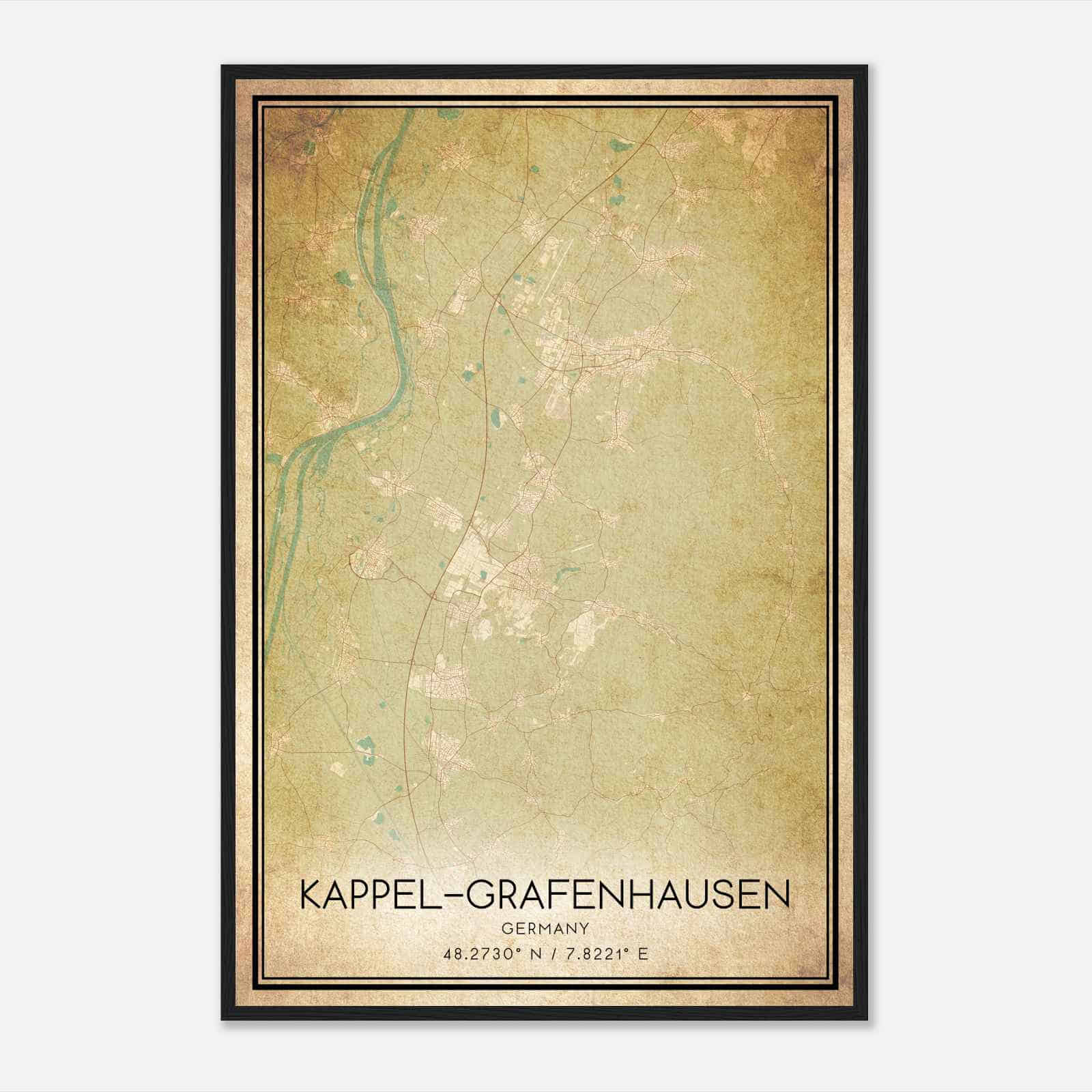 Vintage Kappel-Grafenhausen Germany Map Poster, Kappel-Grafenhausen ...