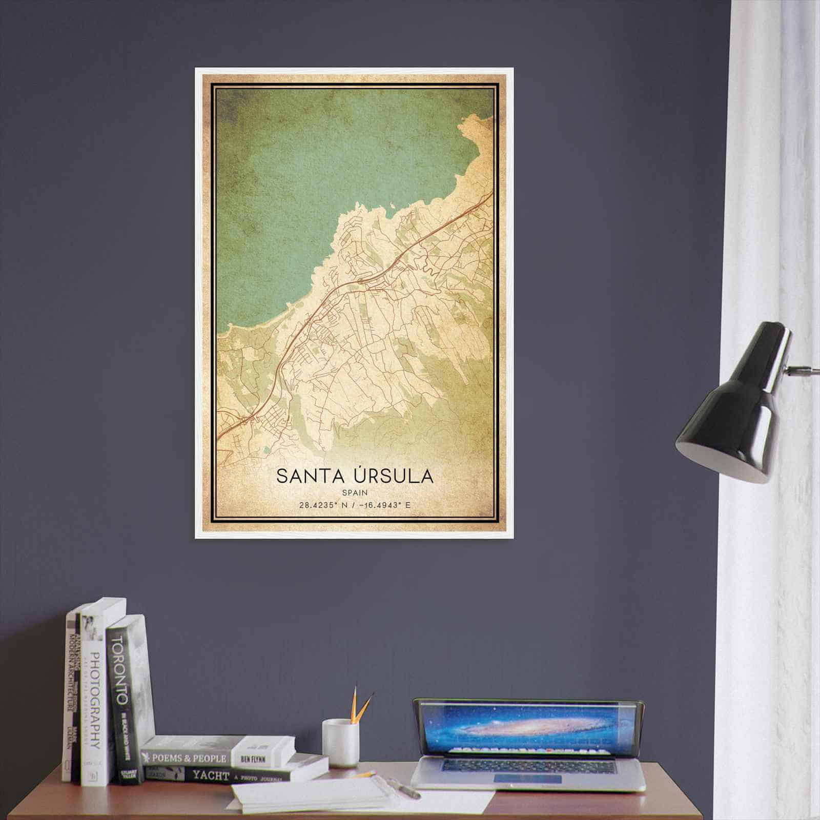 Vintage Santa Ursula Spain Map Poster, Santa Ursula City Road Wall Art ...