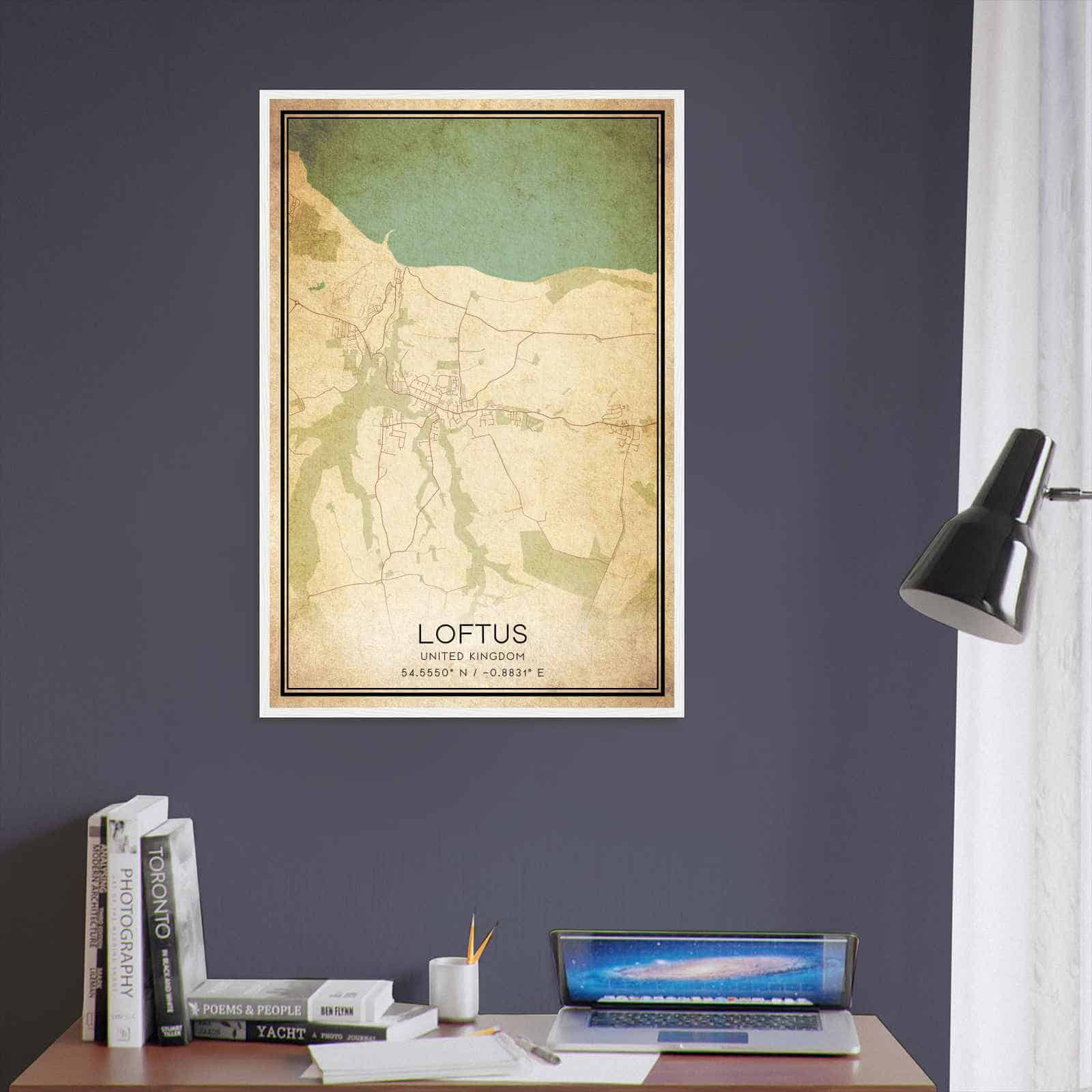 Vintage Loftus United Kingdom Map Poster, Loftus City Road Wall Art ...