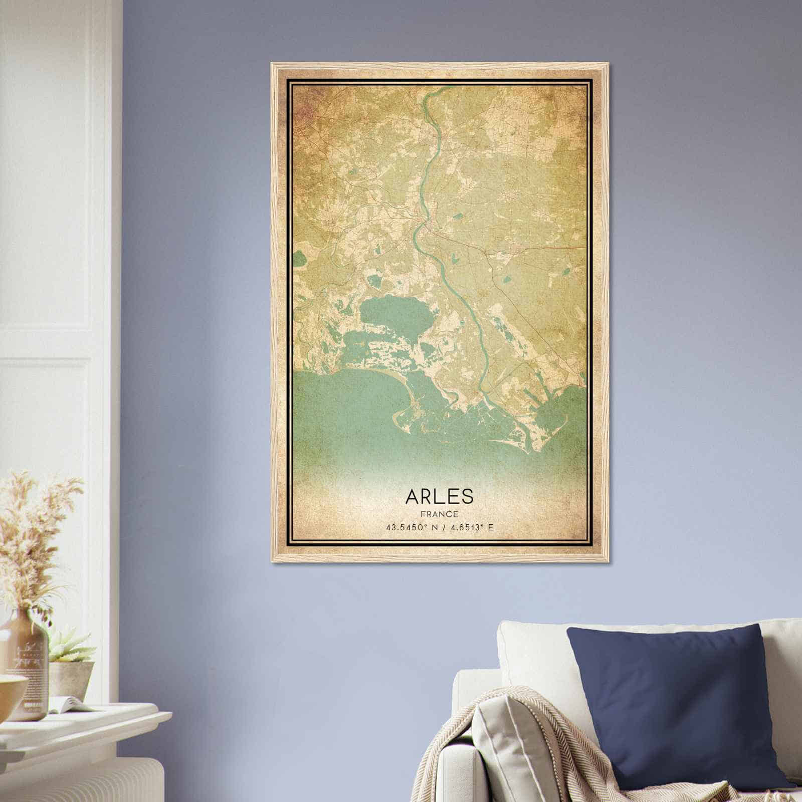 Vintage Arles France Map Poster, Arles City Road Wall Art Print ...