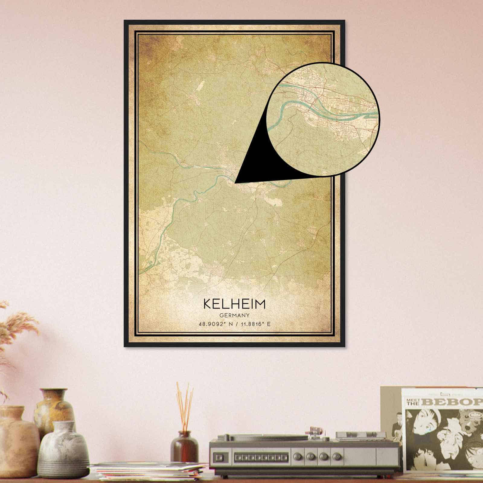 Vintage Kelheim Germany Map Poster, Kelheim City Road Wall Art Print ...