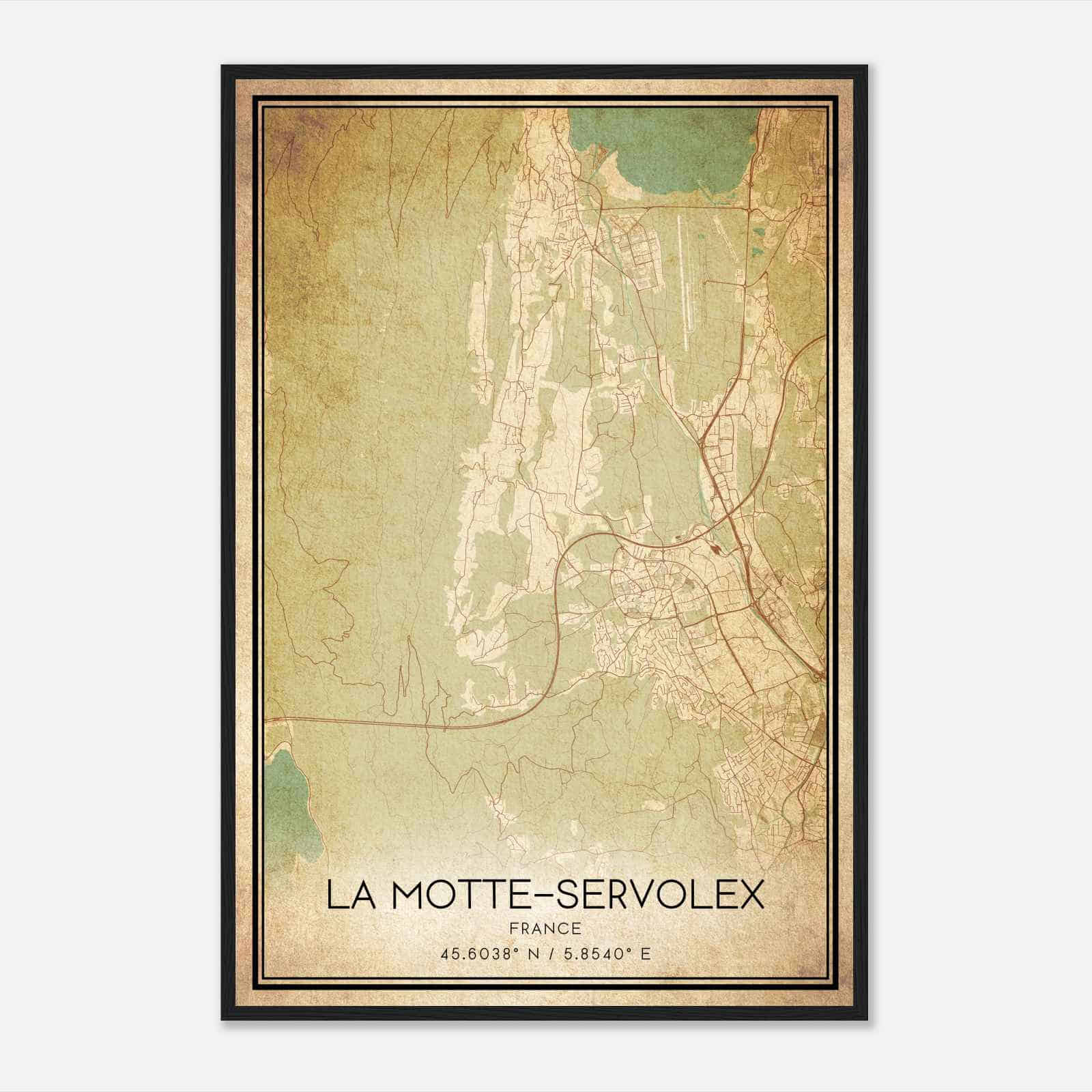 Vintage La Motte-Servolex France Map Poster, La Motte-Servolex City ...