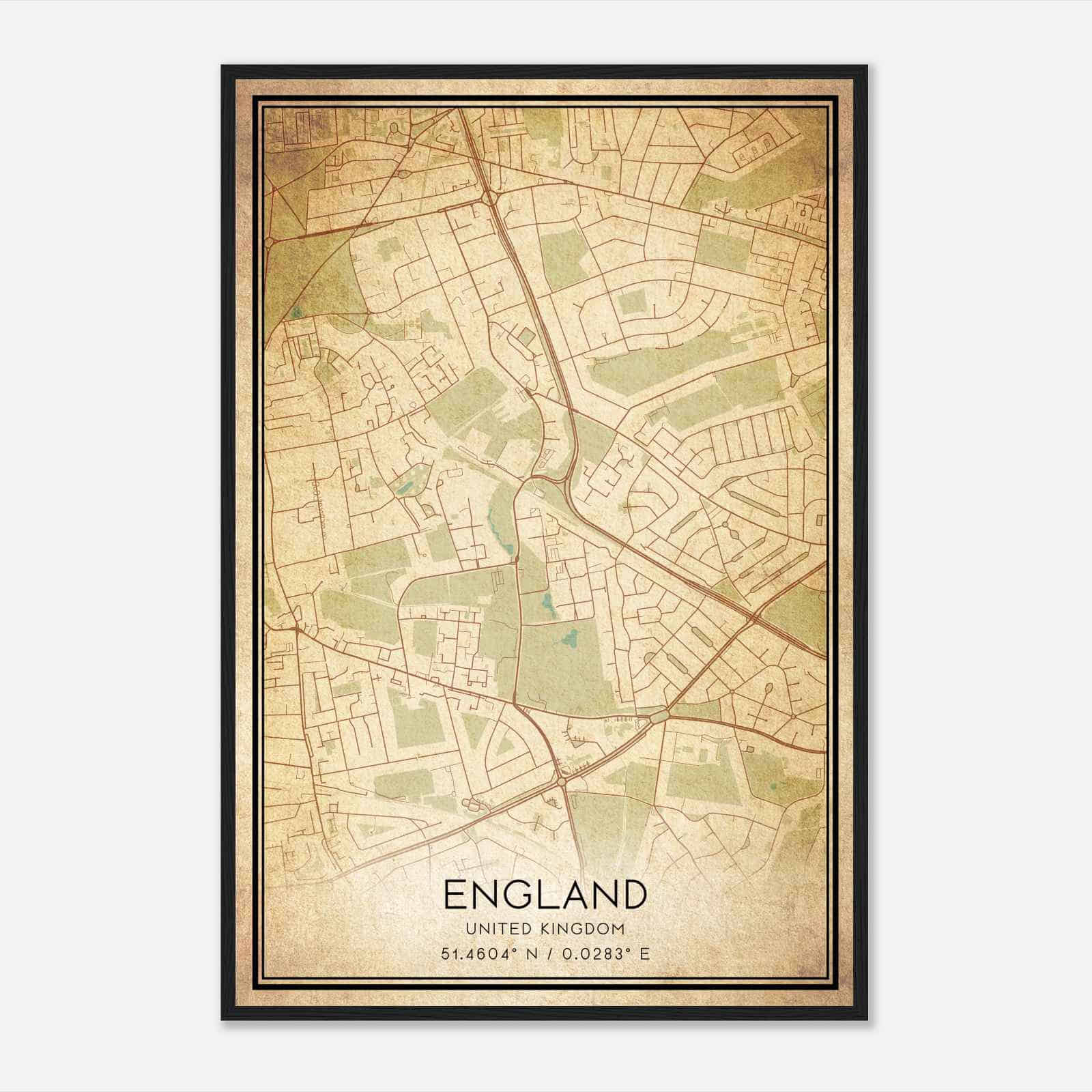 Vintage Kidbrooke United Kingdom Map Poster, Kidbrooke City Road Wall ...