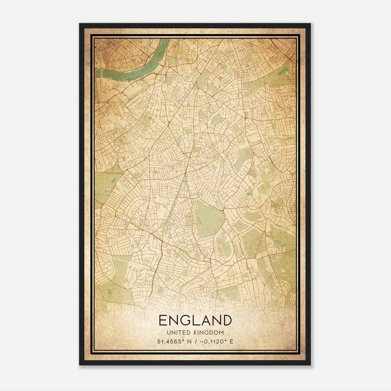 Vintage Brixton United Kingdom Map Poster, Brixton City Road Wall Art ...