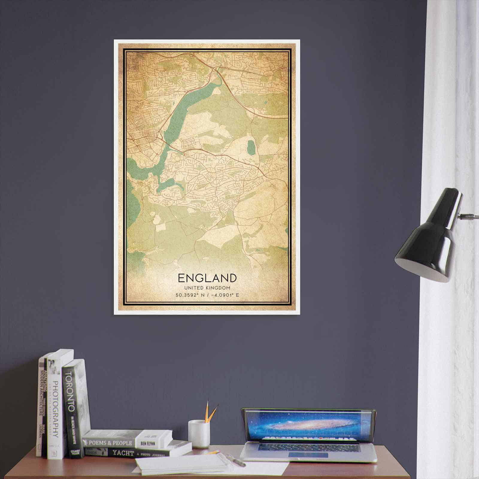Vintage Plymstock United Kingdom Map Poster, Plymstock City Road Wall ...