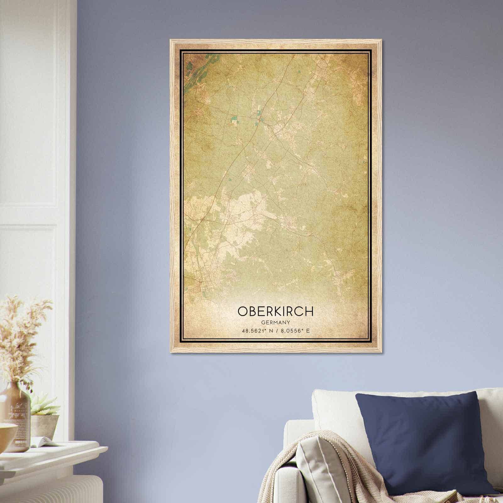 Vintage Oberkirch Germany Map Poster, Oberkirch City Road Wall Art ...